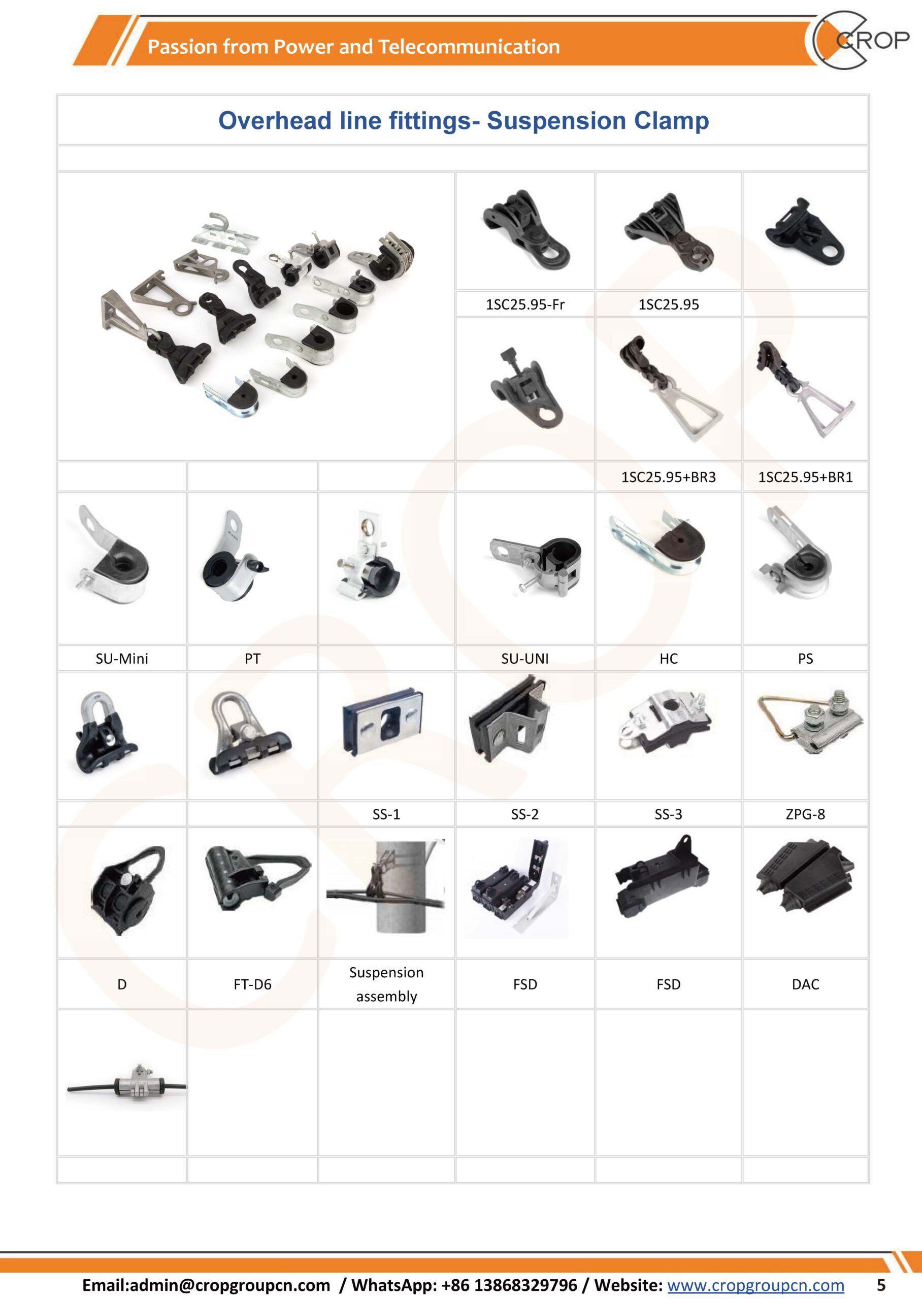 Suspension Clamp with Neoprene Insert for ADSS cables – CROP – Power ...